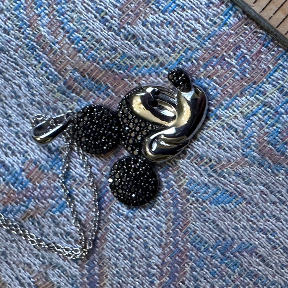 Disney | Jewelry | Vintage Sterling Silver And Cz Mickey Mouse Pendant ...